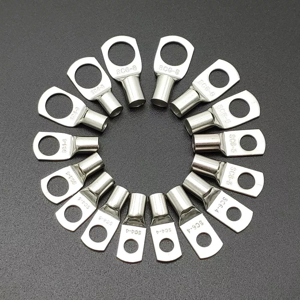 Uninsulated Tubular Ring Terminal, M6 Stud Size to 10mm² Wire Size ...